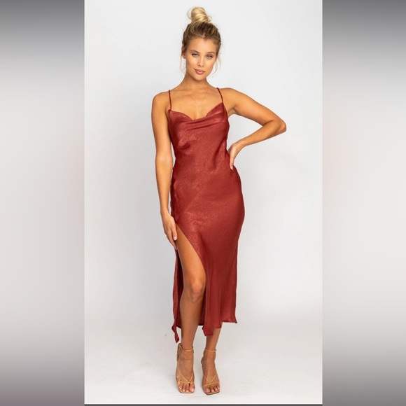 RESA | Dresses | Resa Slip Dress In Rust Bridesmaids Dress Party Dress ...